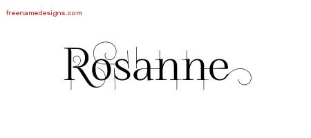 Decorated Name Tattoo Designs Rosanne Free - Free Name Designs
