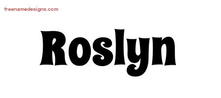 Groovy Name Tattoo Designs Roslyn Free Lettering - Free Name Designs