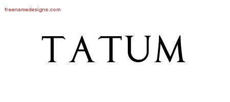 Regal Victorian Name Tattoo Designs Tatum Graphic Download - Free Name ...