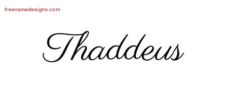 Classic Name Tattoo Designs Thaddeus Printable - Free Name Designs