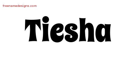 Groovy Name Tattoo Designs Tiesha Free Lettering - Free Name Designs